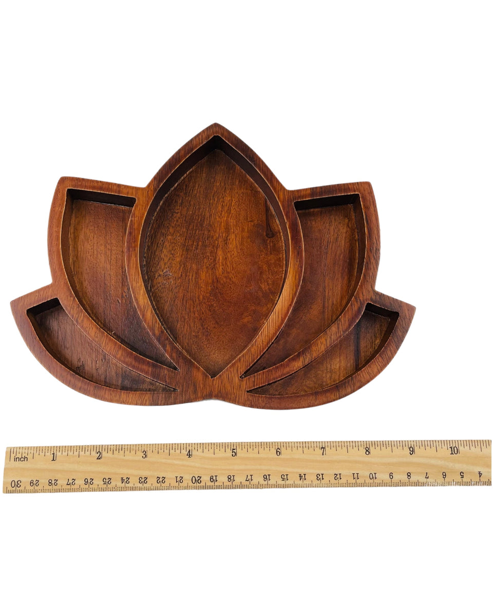 Lotus Flower Wooden Tray – Symbolic Magic