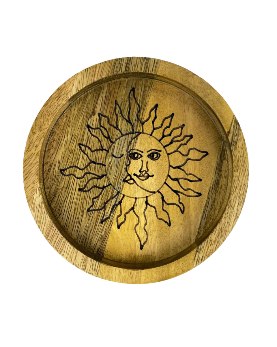 Sun Moon Wooden Tray - 2 sizes – Symbolic Magic