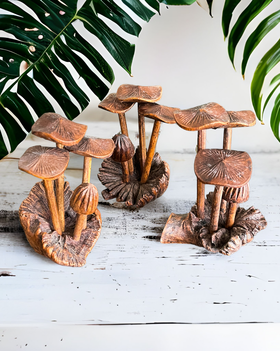 Mushroom Wooden Sculpture – Symbolic Magic